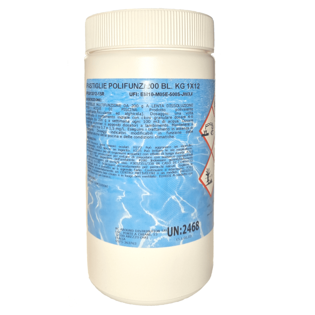 Pasticche Multifunzione da 200 gr confezione da 1 KG | PoolStore